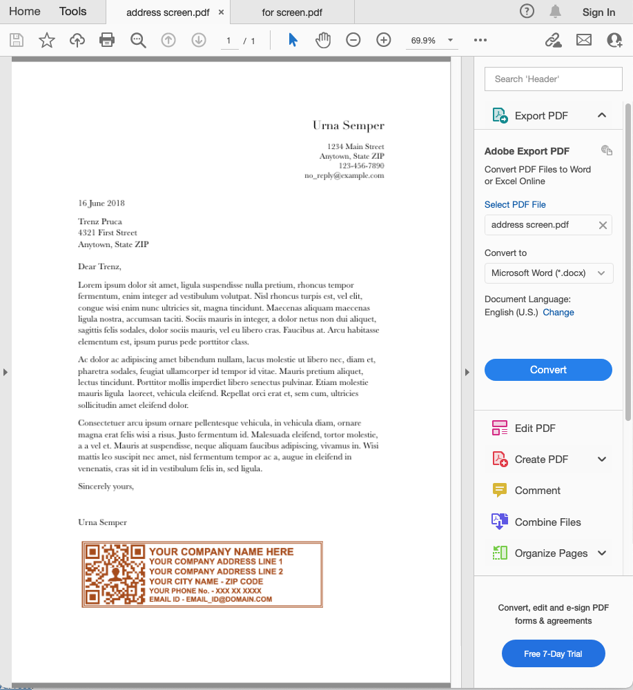 Address Seal With QR Code Company Seals Business Stamps Online Address Seal With QR Code Company Seals Business Stamps Online